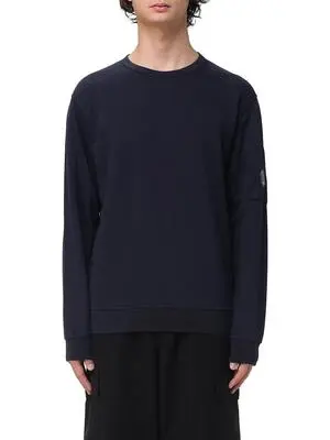 C.P. COMPANY C.P. Company Cotton Crewneck Sweatshirt With Logo Detail Blue