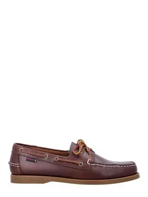 SEBAGO Leather Loafers With Lace-up Detailing - Brown
