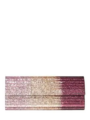 JIMMY CHOO Sweetie Silky Dégradé Glitter Plexi Clutch Silky Blush Mix
