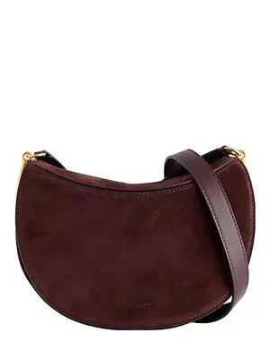WANDLER Kate Leather Shoulder Bag Acai Suede / Grape