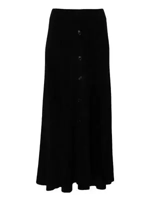 Eric Bompard Buttoned Maxi Skirt Black