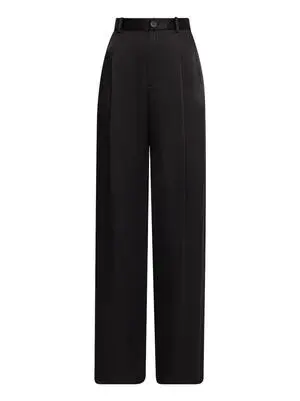 Lapointe Mid-Rise Doubleface Satin Pants Black
