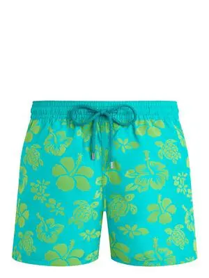 Vilebrequin Flocked Tropical Turtle Swim Trunks Ceramic