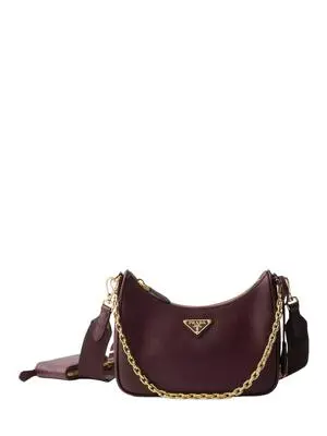 Prada Re-Edition Leather Shoulder Bag Brown