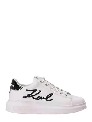Karl Lagerfeld Embroidered Logo Sneakers - White
