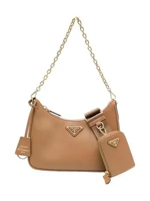 Prada Re-edition 2005 Leather Shoulder Bag - Brown