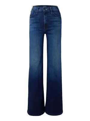 MOTHER The Hustler Roller High-rise Wide-leg Jeans - Blue