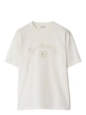 Burberry Gothic Logo Cotton T-shirt Chalk White