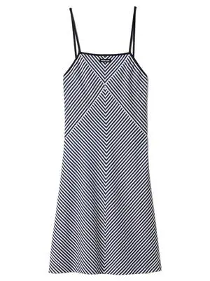 Miu Miu Striped Jersey Dress - White/blue