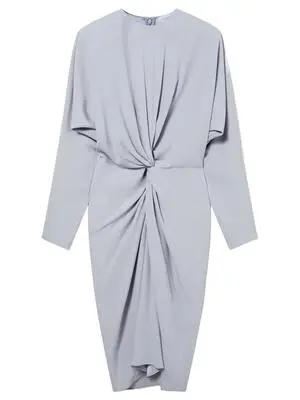 Stella McCartney Twist-front Midi Dress - Pearl Blue