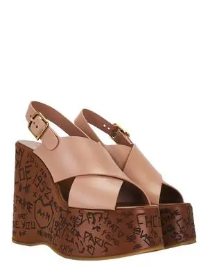 Chloé Maxime Wedge Sandal Blush Pink