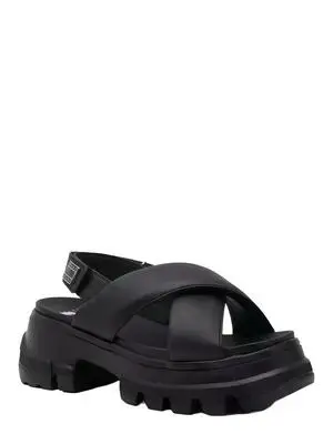 Tommy Hilfiger Cross-strap Slingback Sandals - Black