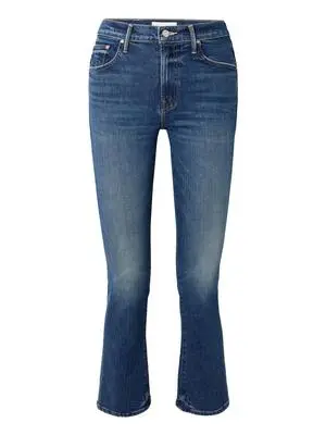 MOTHER The Insider Cropped Flare Jeans - Blue