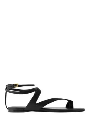 Khaite Aimee Leather Sandals - Black