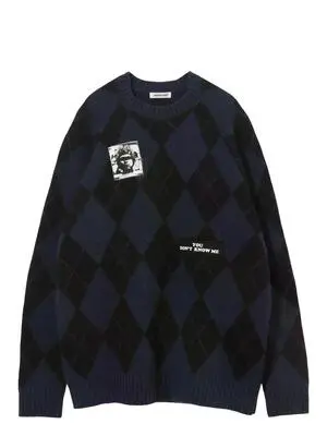 UNDERCOVERISM Argyle Patterned Sweater - Blue