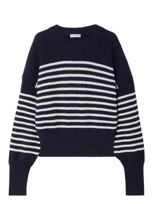Altuzarra Striped Ribbed Cotton Sweater - Blue