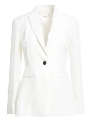 LIU •JO Single-breasted Crepe Blazer - White