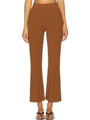 Veronica Beard Ribbed Flare Trousers - Brown