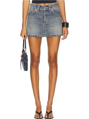 Abrand Denim 95 A Line Skirt - Blue