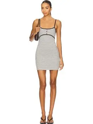 MORE TO COME Claire Cami Dress - Black & White Stripe