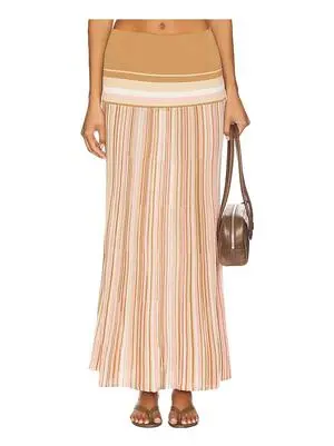 Faithfull The Brand Citara Skirt - Puce Sepia Stripe