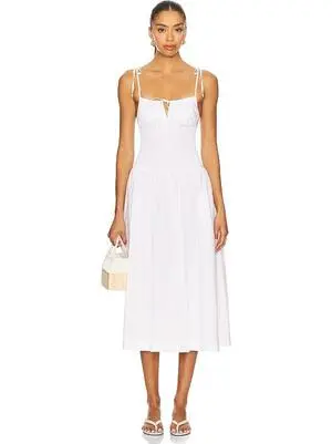 GUIZIO Lura Midi Dress - White