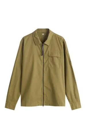 C.P. COMPANY Organic Gabardine Zip Overshirt - Capers