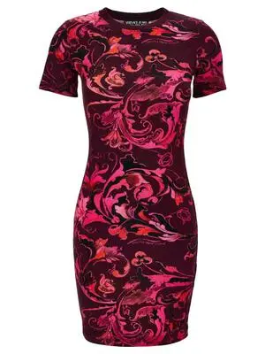 Versace Floral-print Mini Dress - Pink