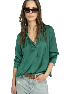 Zadig&Voltaire Tink Satin Blouse - Green