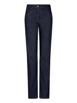 Giorgio Armani Five-pocket Flared Stretch Denim Trousers - Blue