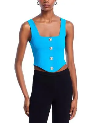 L'Agence Saga Square Neck Corset Top - Dresden Blue