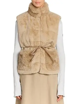 Moncler Joui Faux Fur Vest - Ivory