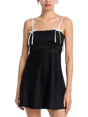 Alice + Olivia Morgan Babydoll Mini Dress - Black