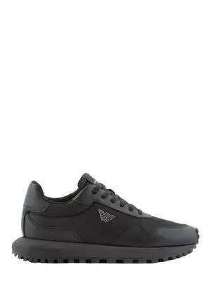 Emporio Armani Logo-plaque Sneakers - Black