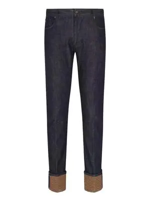 Emporio Armani Five-pocket Cuffed Jeans - Blue