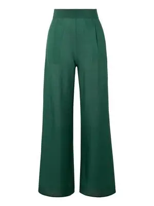 Max Mara Gordon Stretch-knit Wide-leg Pants - Green