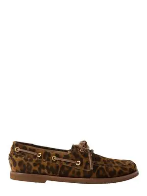 GIANVITO ROSSI Vandée Leopard-print Boat Shoes - Animal Print