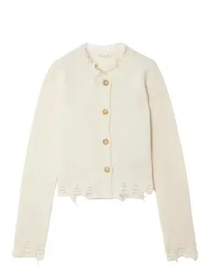 HAIKURE Jill Distressed Knitted Cardigan - White