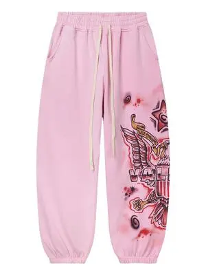 VALE FOREVER Flag Print Sweatpants - Pink