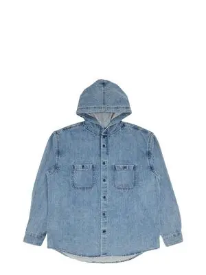 Supreme Hooded Denim Shirt - Blue
