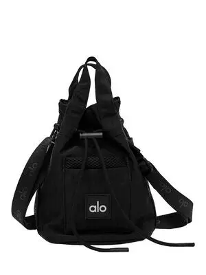 Alo Yoga Merino Wool Oversized Scarf Cross Body Bucket Bag - Black