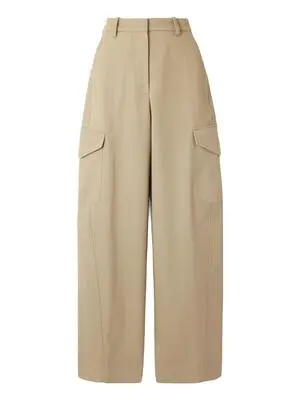 Givenchy Cotton And Wool-blend Gabardine Wide-leg Cargo Pants - Neutrals