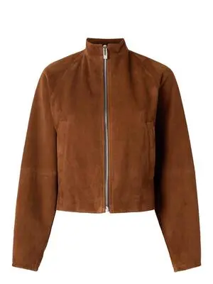 Alaïa Suede Moto Jacket - Brown