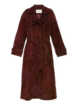 DUCIE Corrin Suede Trench Coat - Red