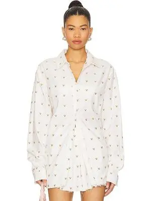 MILKWHITE Oversized Jacquard Shirt - White