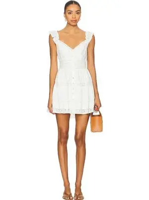 LoveShackFancy Rietta Mini Dress - Optic White