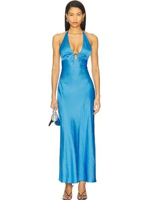 NIA Otis Halterneck Dress - Cobalt