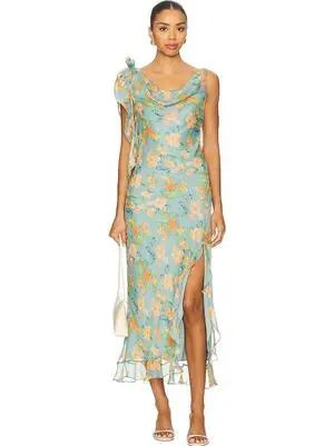 Astr The Label Isabelle Dress - Blue Orange Floral