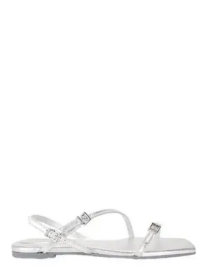 Simkhai Carey Metallic Strappy Flat Sandal - Silver