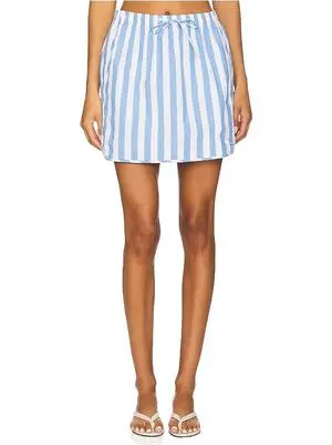 Simkhai Catherine Boxer Striped Skirt - French Blue Stripe